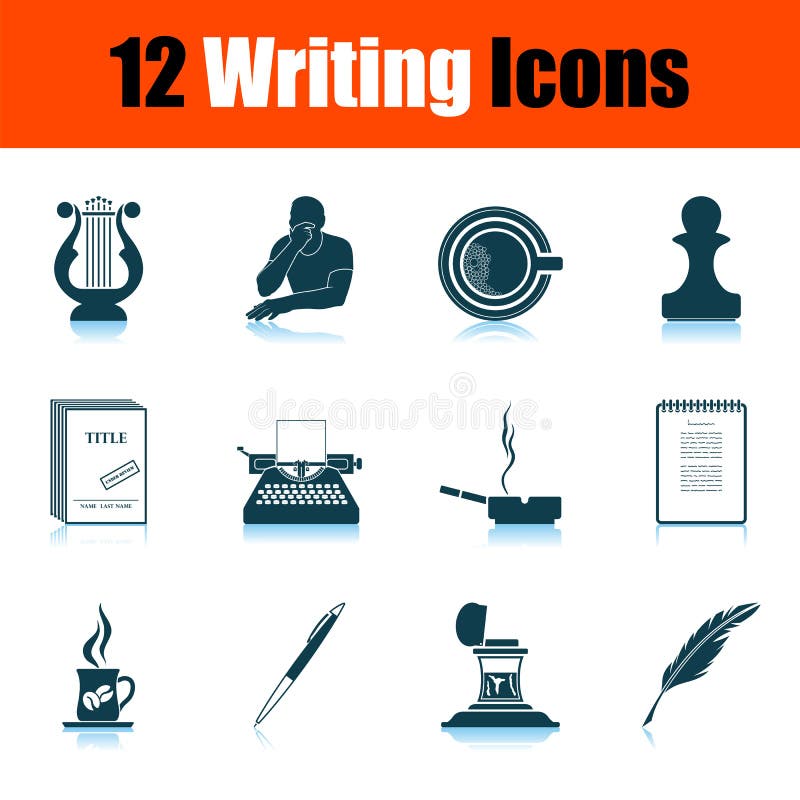 Writing Icon Set stock vector. Illustration of book - 146071833