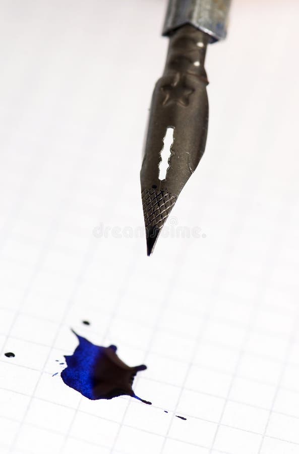Writing with an ink pen stock image. Image of blue, hand - 7944877