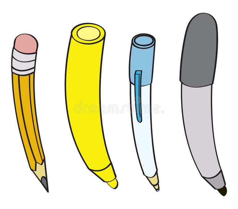 Writing Instruments Cartoon Stock Illustrations – 644 Writing ...