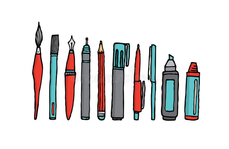 Many Writing Instruments Stock Illustrations – 11 Many Writing ...