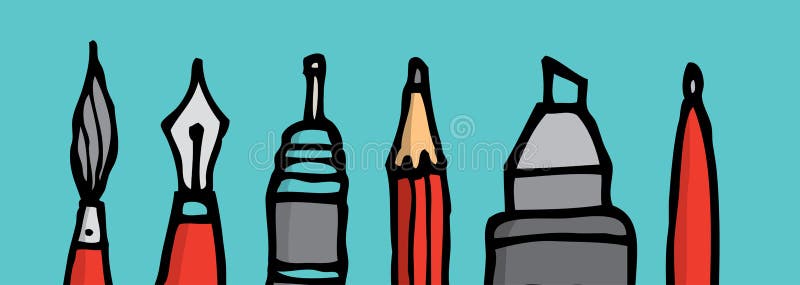 Writing instruments tips stock vector. Illustration of crayon - 42302809
