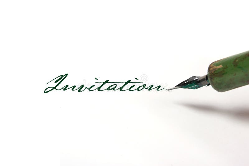 Writing Invitation with Quill Pen Stock Photo - Image of invitation ...