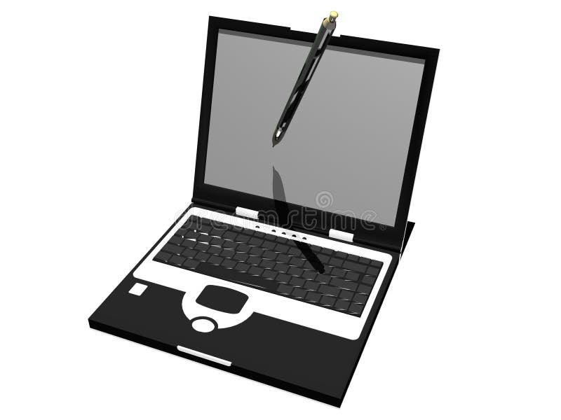 Writing on the laptop stock illustration. Illustration of media - 11551778
