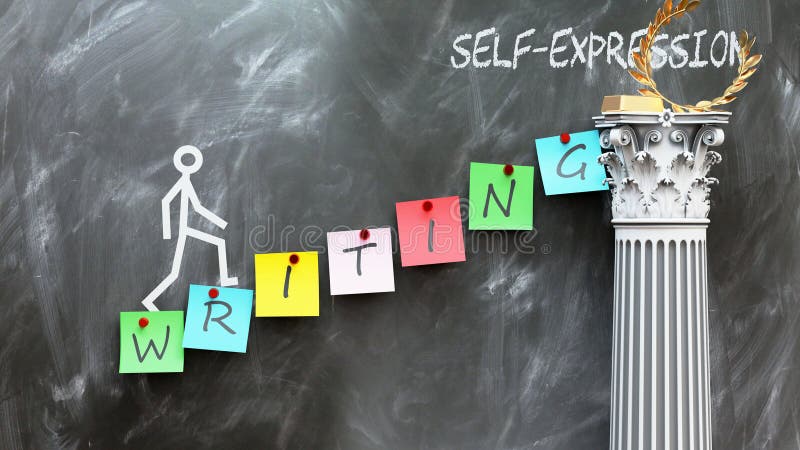 Writing Leads To Self Expression Stock Illustration - Illustration of ... Writing Leads To Self Expression Stock Illustration - Illustration of ...