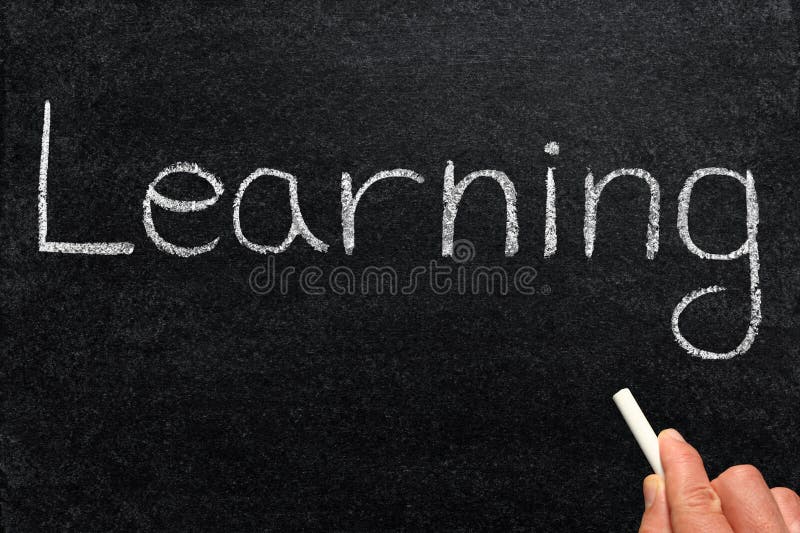 Writing Learning on a Blackboard. Stock Image - Image of learning, word ...