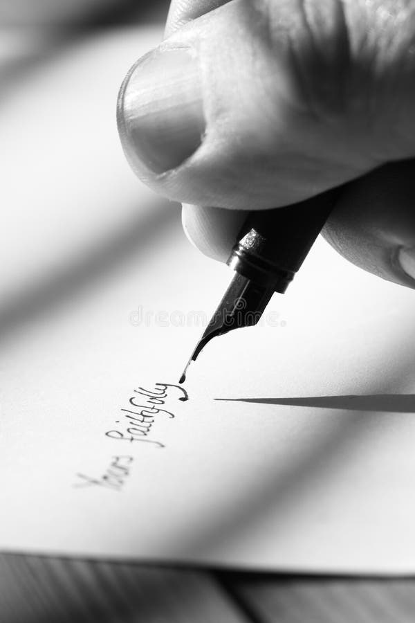 Writing Letter Fountain Pen a Stock Image - Image of writing, letter ...