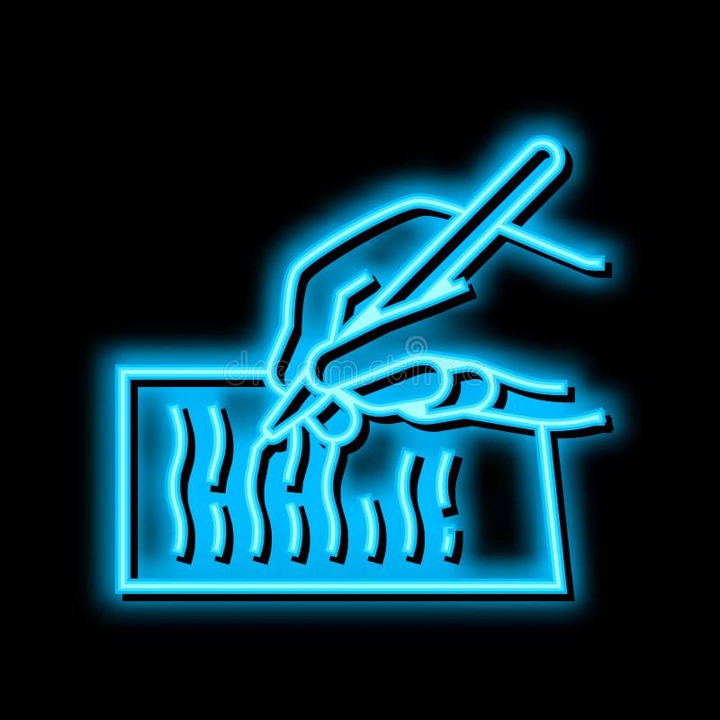 Writing Letter Neon Glow Icon Illustration Stock Vector - Illustration ...