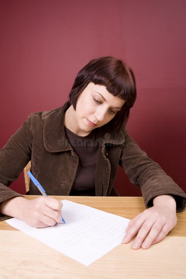 Writing the List stock image. Image of female, beautiful - 8854383