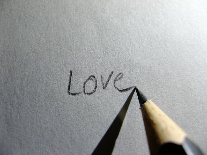 Writing Love with Pencil on Paper Stock Photo - Image of romantic, gift ...