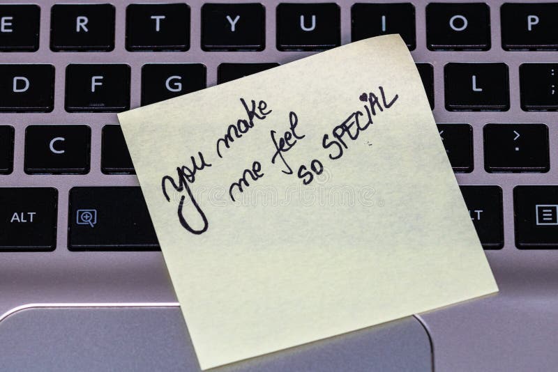 Writing Love Text on Memo Post Reminder. Sticker with Lovely Message ...