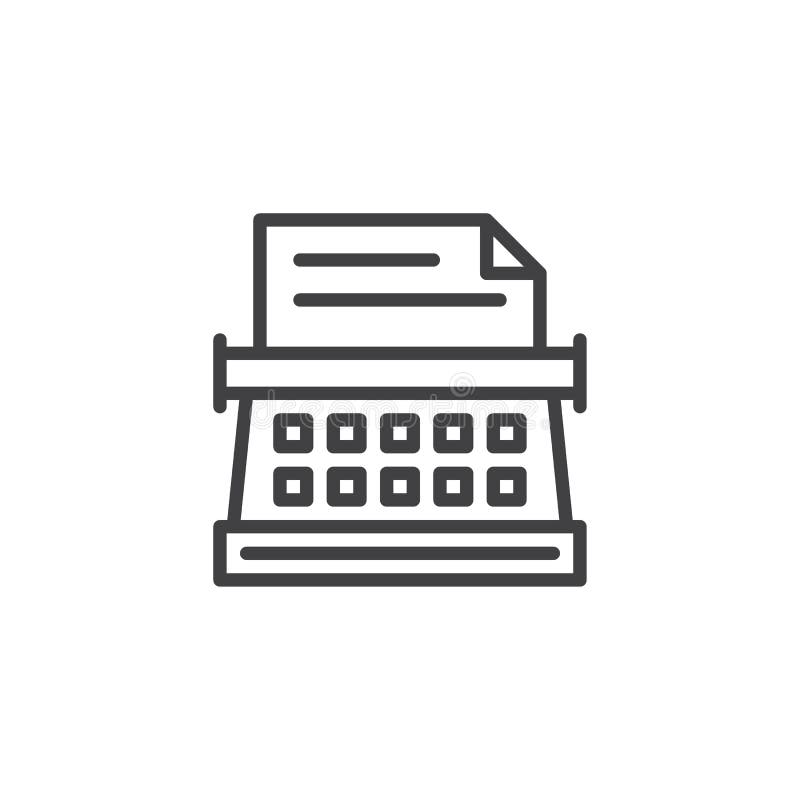 Typewriter Machine Vector Icon Stock Vector - Illustration of nostalgia ...
