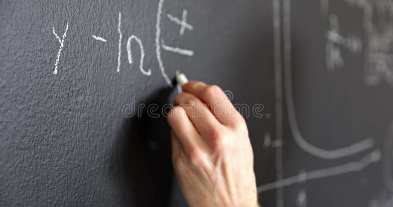 Writing Mathematical Formulas on Dark Black Chalk Board Stock Video ...