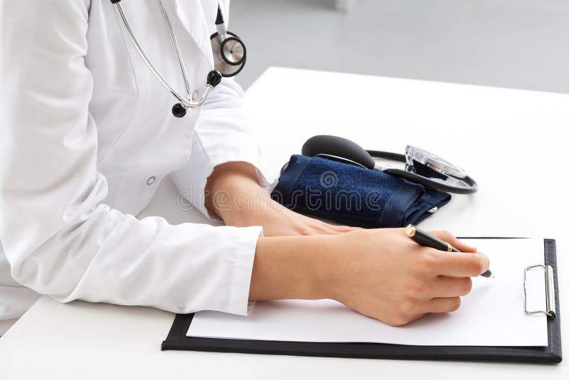 Writing a Prescription Medical Examination Notes Stock Image - Image of ...