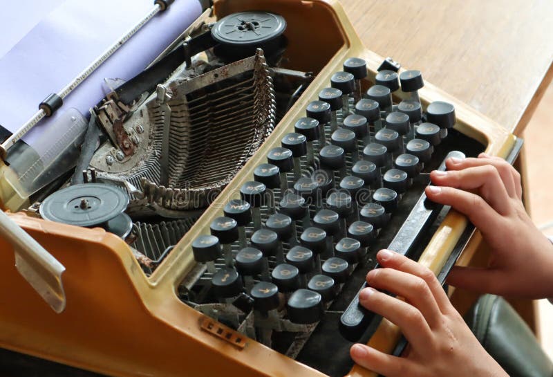 Writing Memoirs on an Old Typewriter - the Hands on the Keyboard of a ...