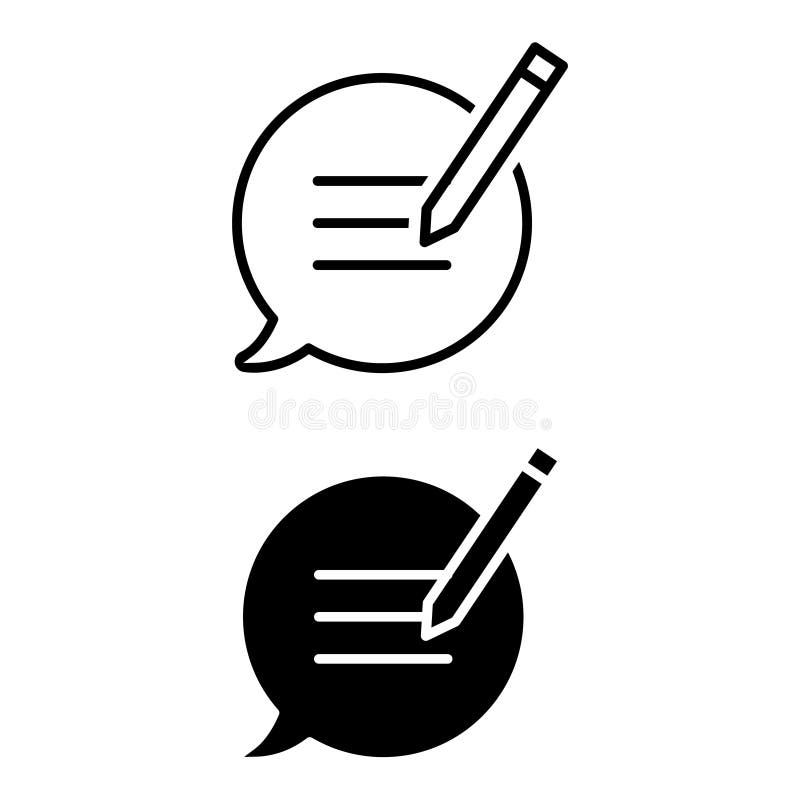 Writing Message Icon Vector Set. Communicate Illustration Sign. Chat ...