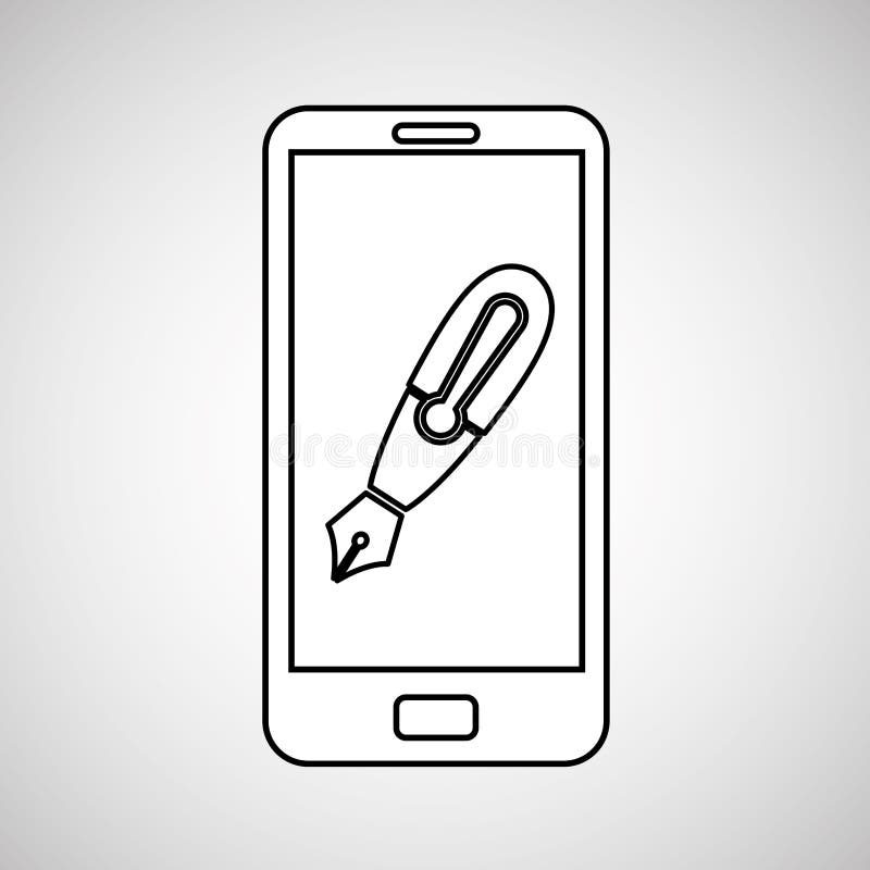 Writing Mobile Device Education Stock Vector - Illustration of student ...