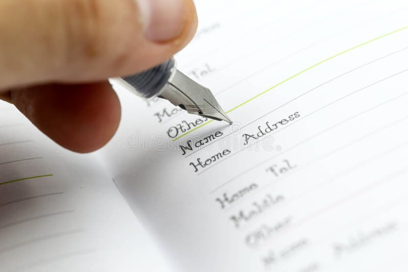 Writing the Name on a Paper with a Pen Using for Concept of Namesake ...