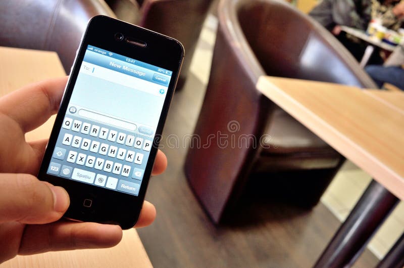 Writing New Mesage on New Smartphone Editorial Photography - Image of ...