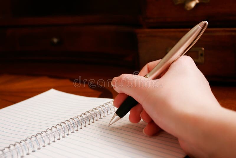 Writing a Note stock photo. Image of person, note, penning - 2028508