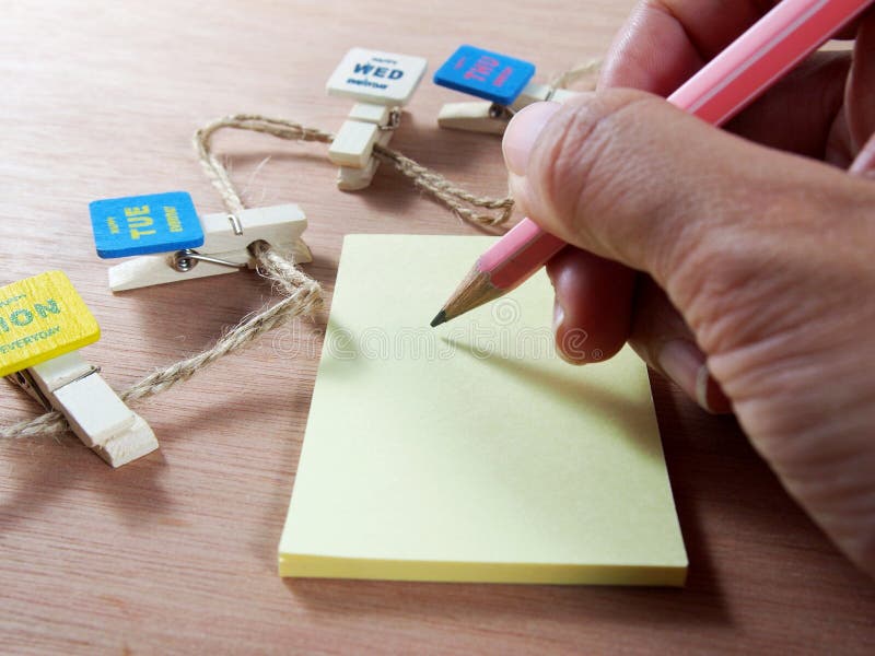 Writing on Note Paper with Paper Clips Stock Photo - Image of ...