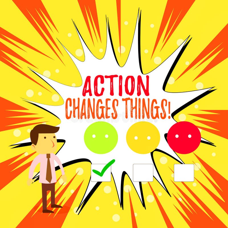 Writing Note Showing Action Changes Things. Business Photo Showcasing ...