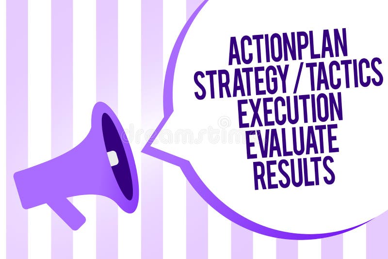 Writing Note Showing Action Plan Strategy Tactics Execution Evaluate ...