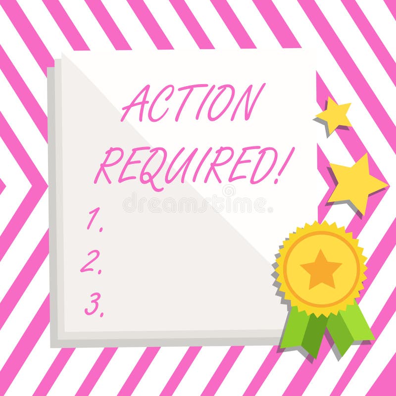 Writing Note Showing Action Required. Business Photo Showcasing ...