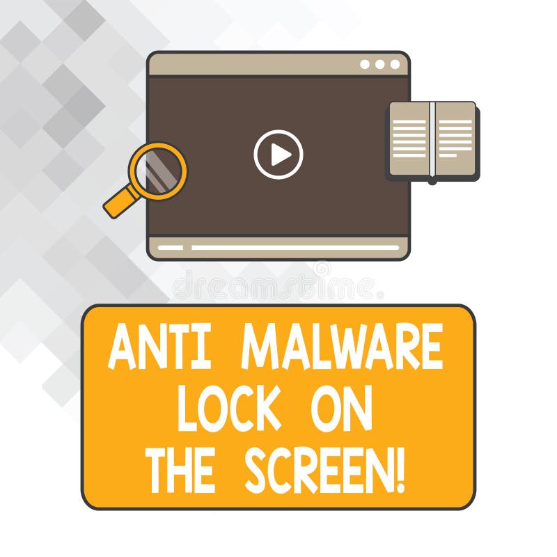 Writing Note Showing Anti Malware Lock on the Screen. Business Photo ...