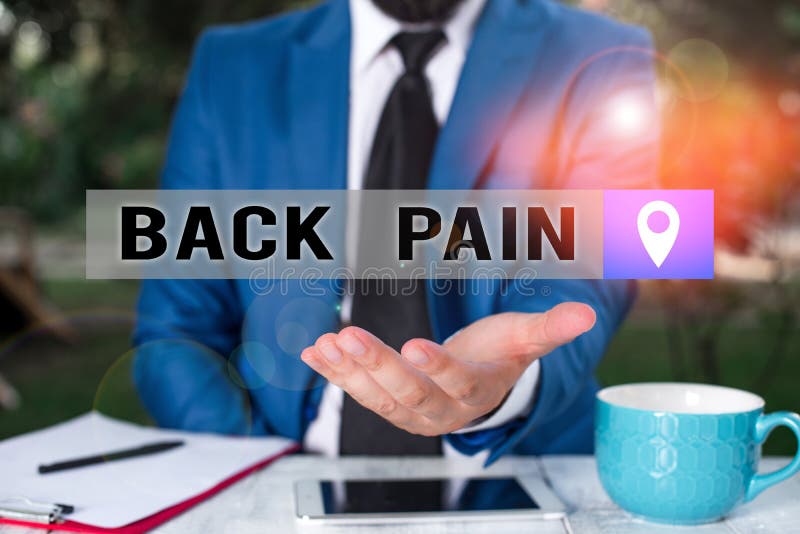 Writing Note Showing Back Pain. Business Photo Showcasing Soreness of ...