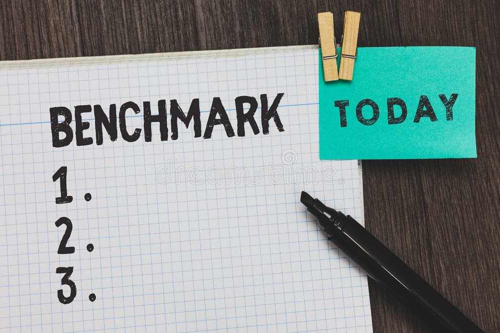Writing Note Showing Benchmark. Business Photo Showcasing Standard or ...