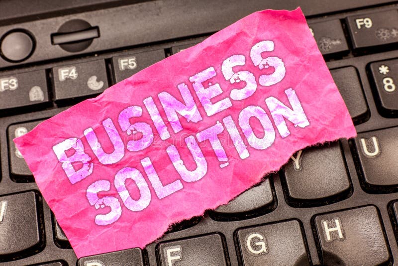 Writing Note Showing Business Solution. Business Photo Showcasing ...