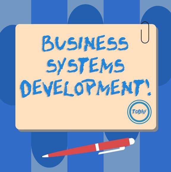 Writing Note Showing Business Systems Development. Business Photo Showcasing Process of Defining ...