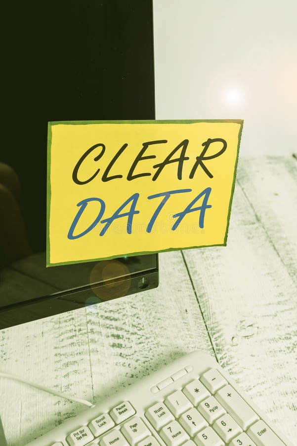 Writing Note Showing Clear Data. Business Photo Showcasing Act of ...