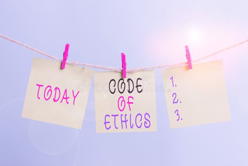 Writing Note Showing Code of Ethics. Business Photo Showcasing Basic ...