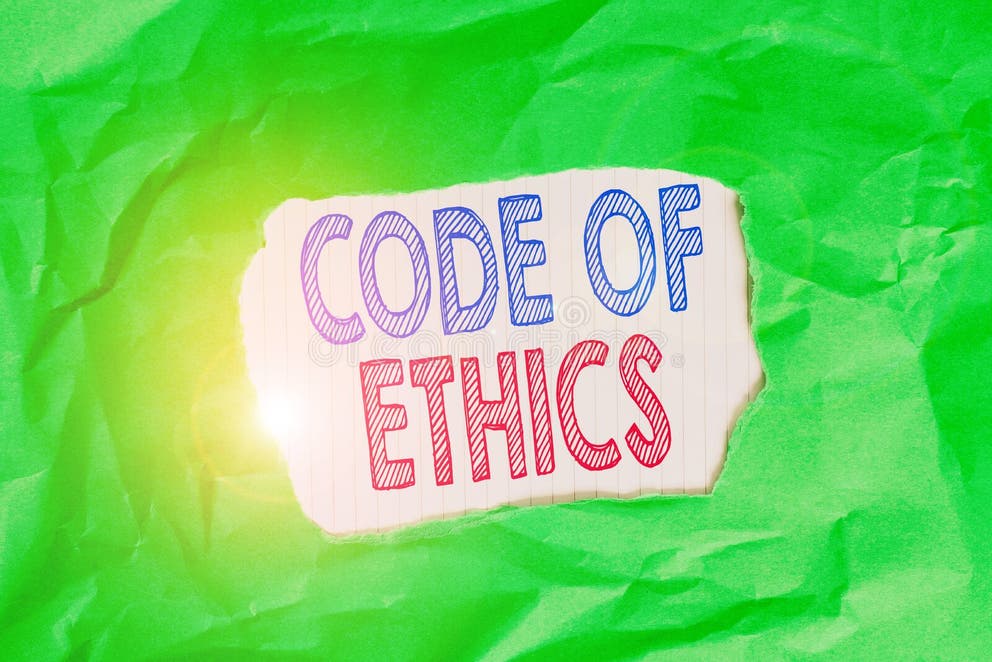 Writing Note Showing Code of Ethics. Business Photo Showcasing Basic ...
