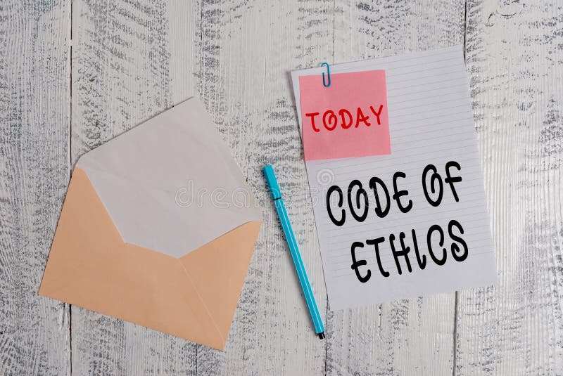 Writing Note Showing Code of Ethics. Business Photo Showcasing Basic ...