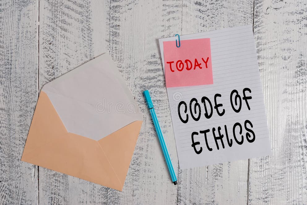 Writing Note Showing Code of Ethics. Business Photo Showcasing Basic ...