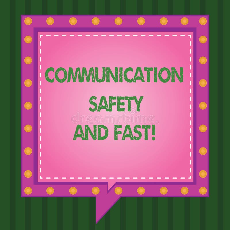 Writing Note Showing Communication Safety and Fast. Business Photo ...