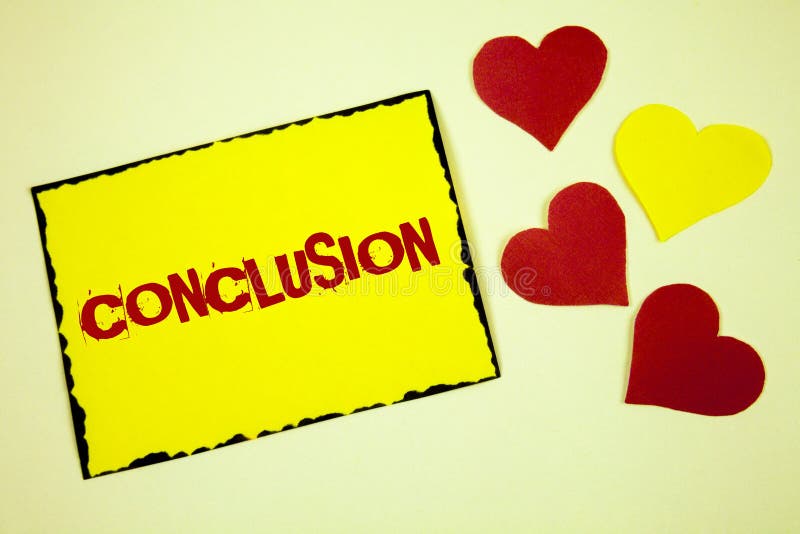 Writing Note Showing Conclusion. Business Photo Showcasing Results ...