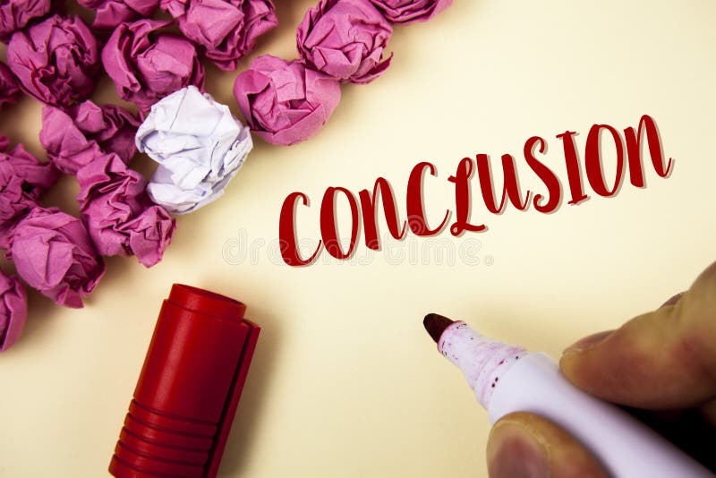Writing Note Showing Conclusion. Business Photo Showcasing Results ...