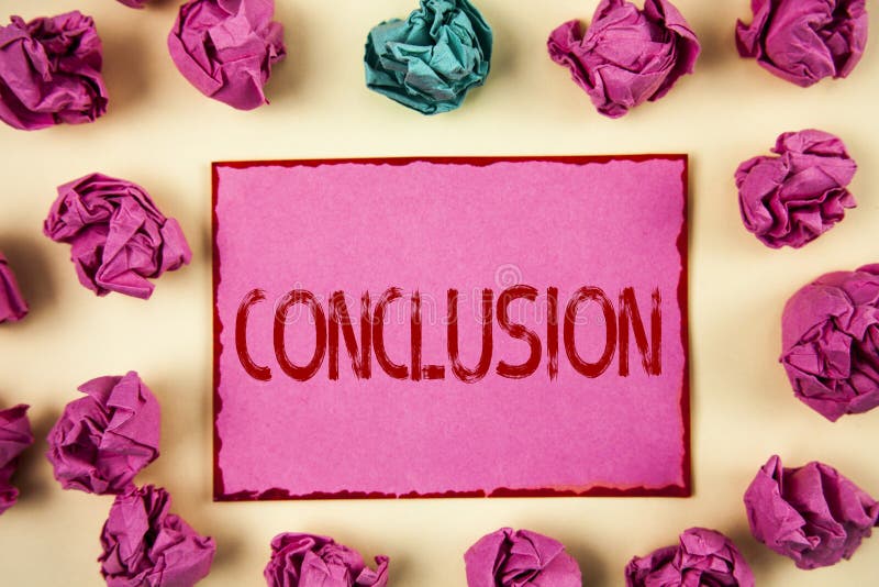 Writing Note Showing Conclusion. Business Photo Showcasing Results ...