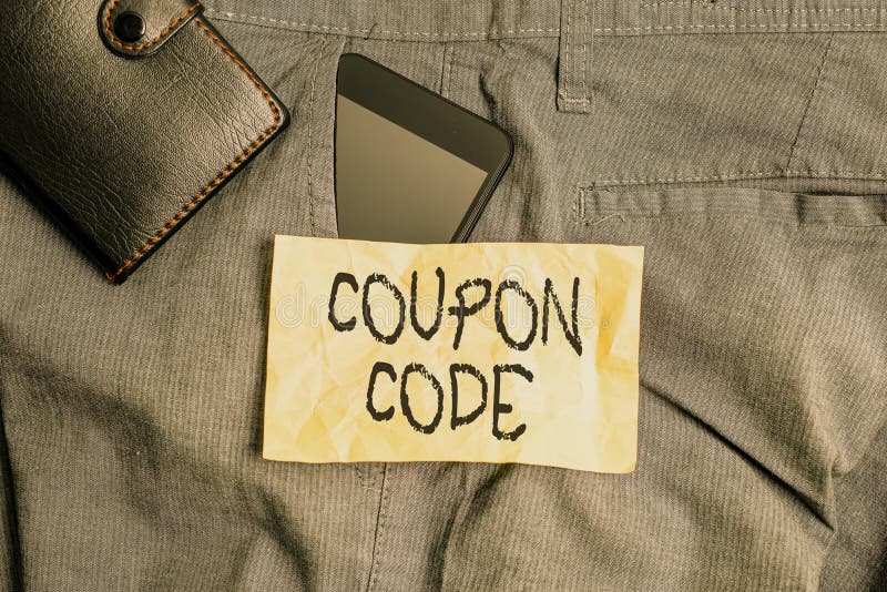 Writing Note Showing Coupon Code. Business Photo Showcasing Ticket or ...