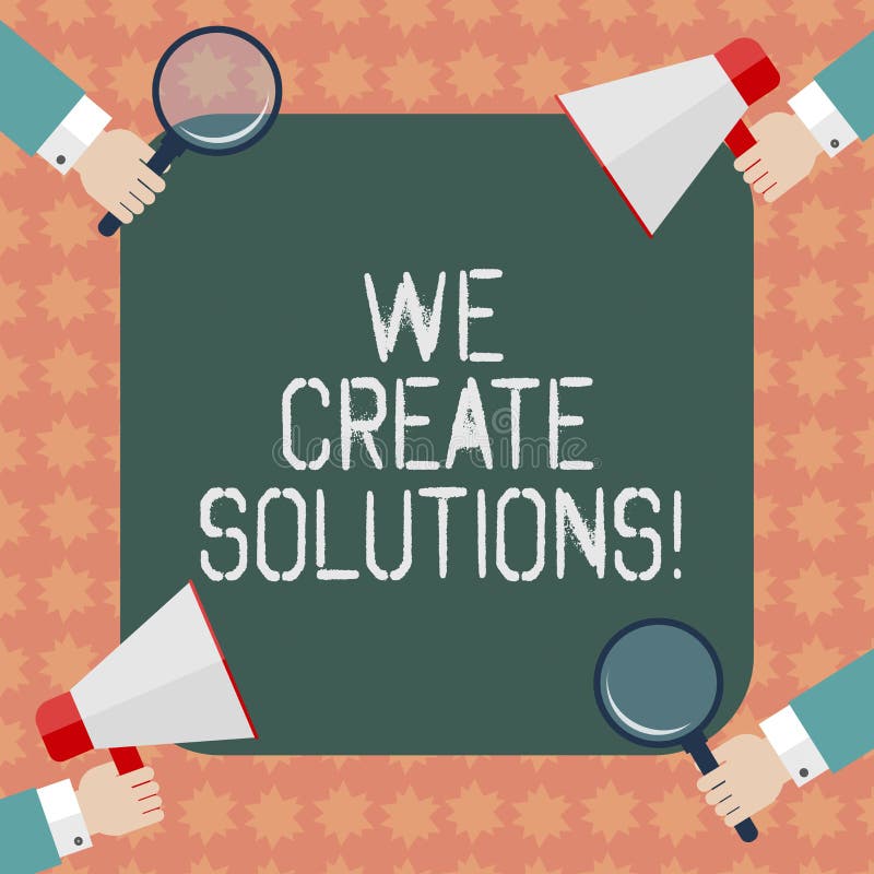 Writing Note Showing we Create Solutions. Business Photo Showcasing Way ...