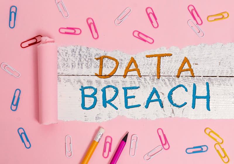 Writing Note Showing Data Breach. Business Photo Showcasing Security ...