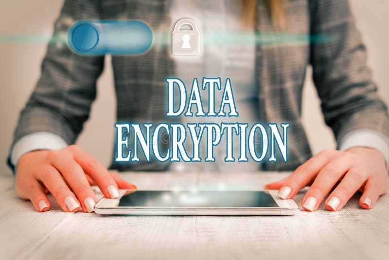 Writing Note Showing Data Encryption Business Photo Showcasing Symmetrickey Algorithm For The