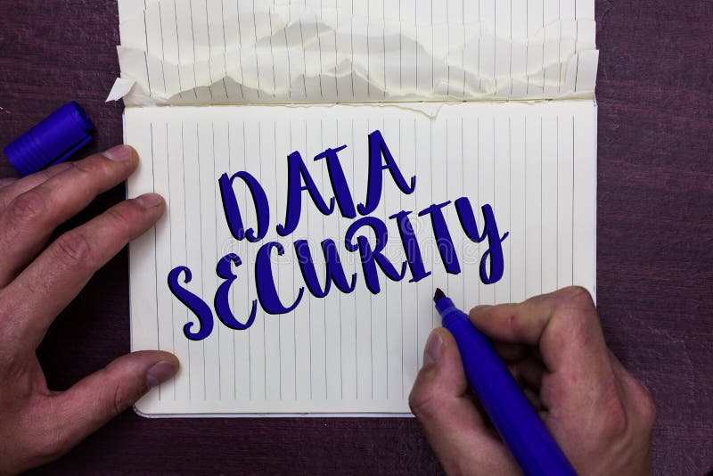 Writing Note Showing Data Security. Business Photo Showcasing ...