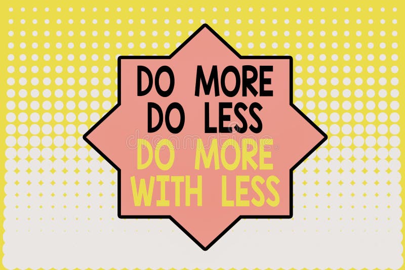 Writing Note Showing Do More Do less Do More with less. Business Photo ...