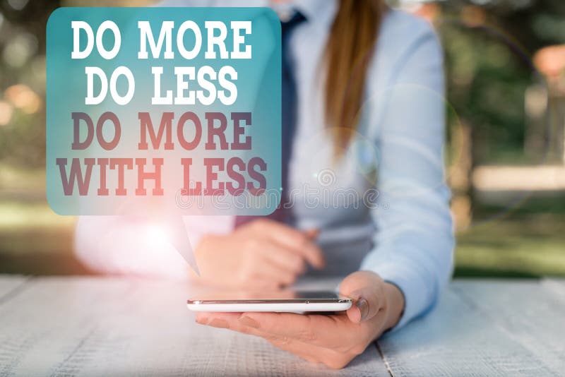 Writing Note Showing Do More Do less Do More with less. Business Photo ...