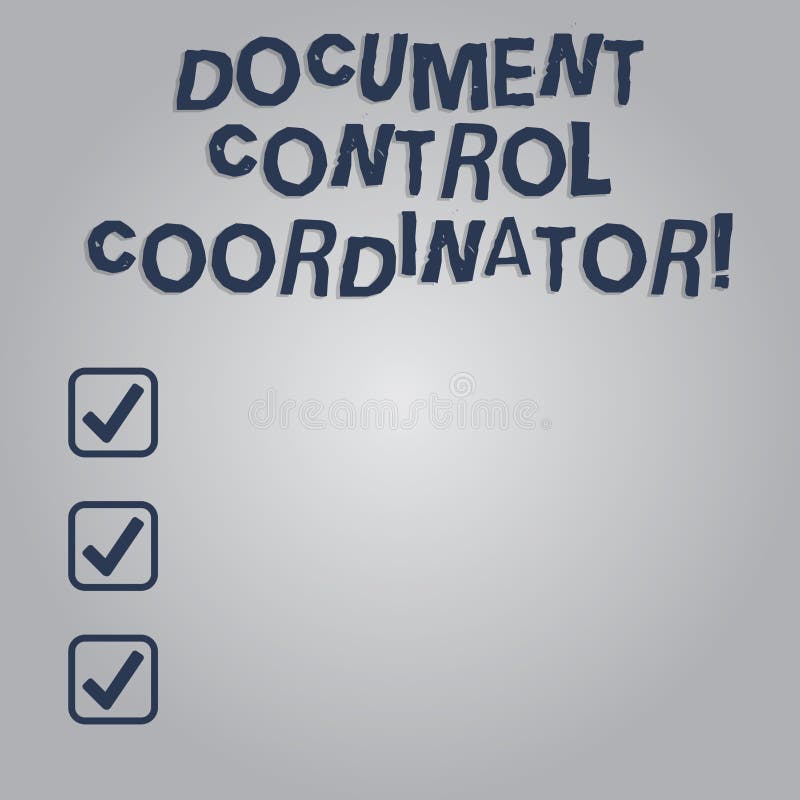 Writing Note Showing Document Control Coordinator. Business Photo ...