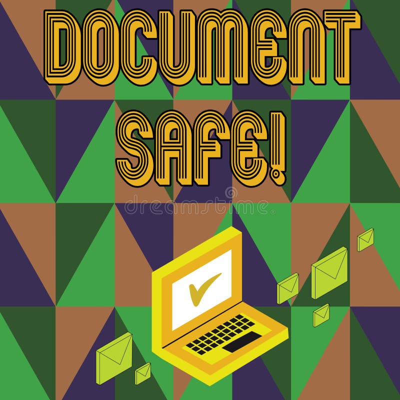Writing Note Showing Document Safe. Business Photo Showcasing Keep Your ...